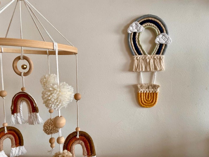 Macrame Hot Air Balloon Wall Decoration for Boho Nursery, Kid Room - Etsy