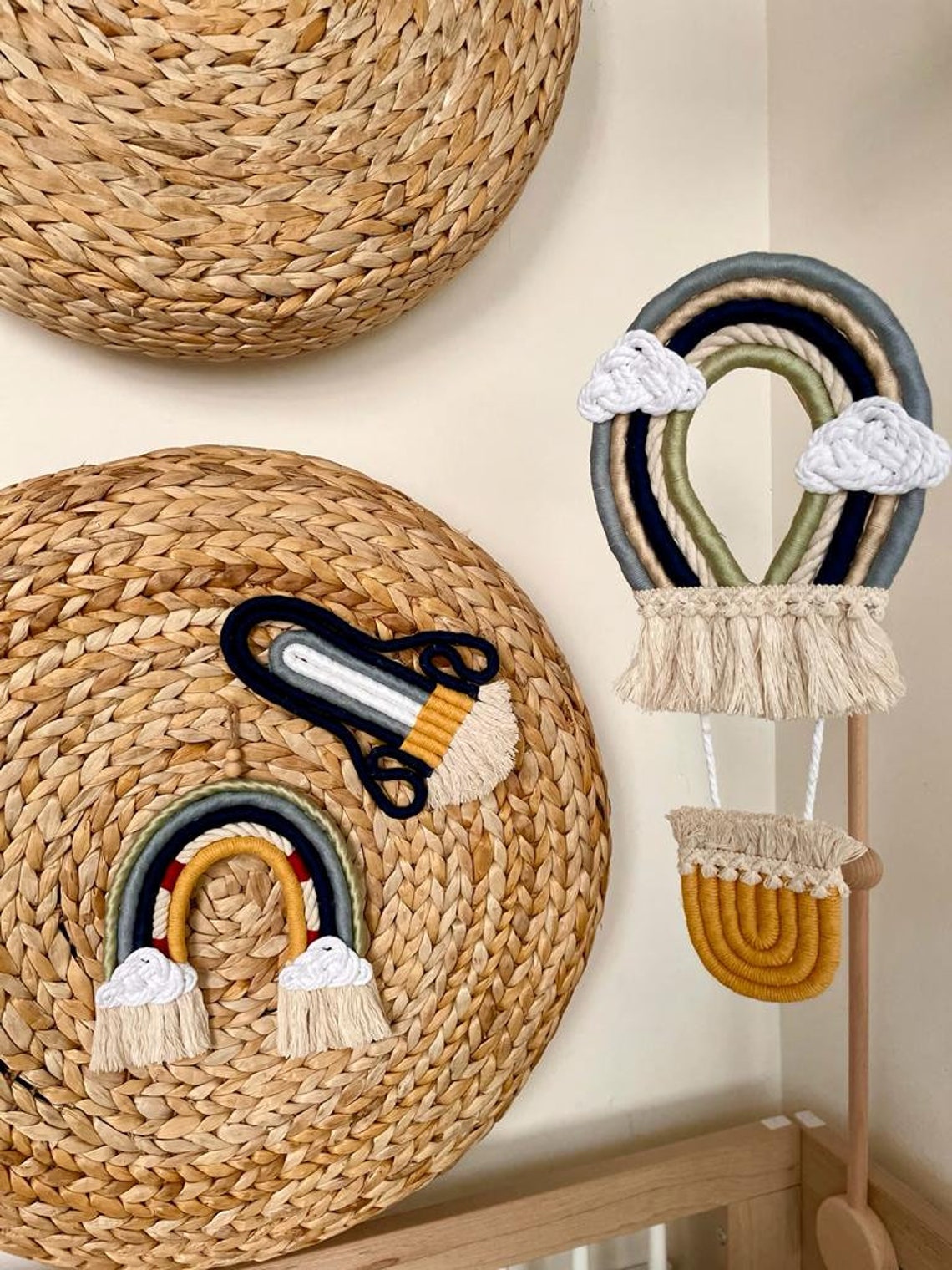 Macrame Hot Air Balloon Wall Decoration for Boho Nursery, Kid Room - Etsy