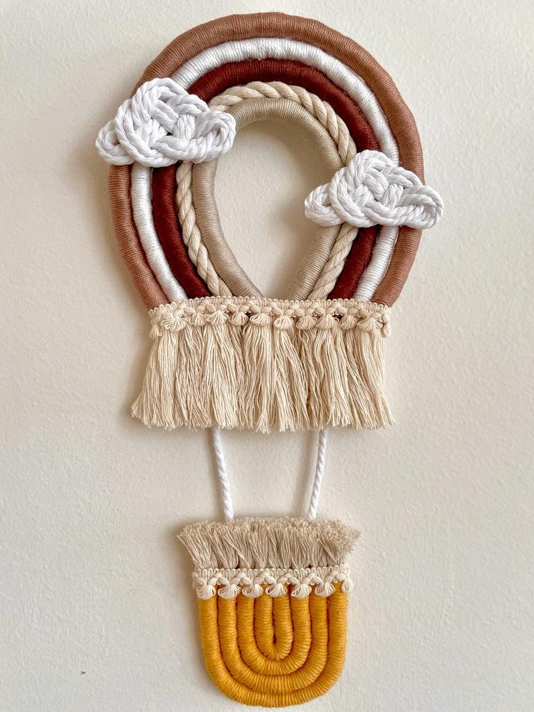 Macrame Hot Air Balloon Wall Decoration for Boho Nursery, Kid Room - Etsy