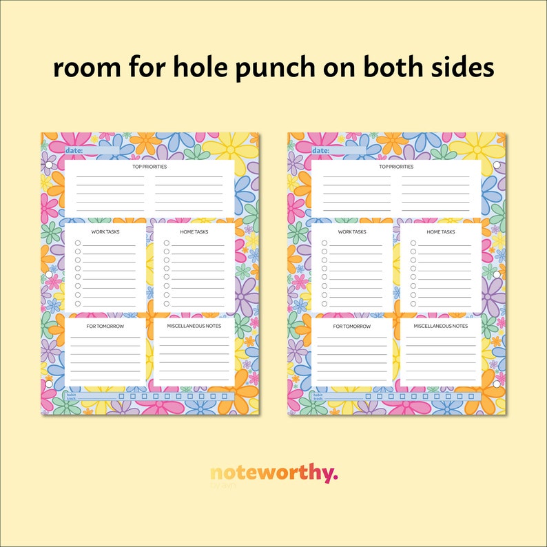 Rainbow Floral Digital to Do List, Goodnotes Template, Undated to Do ...