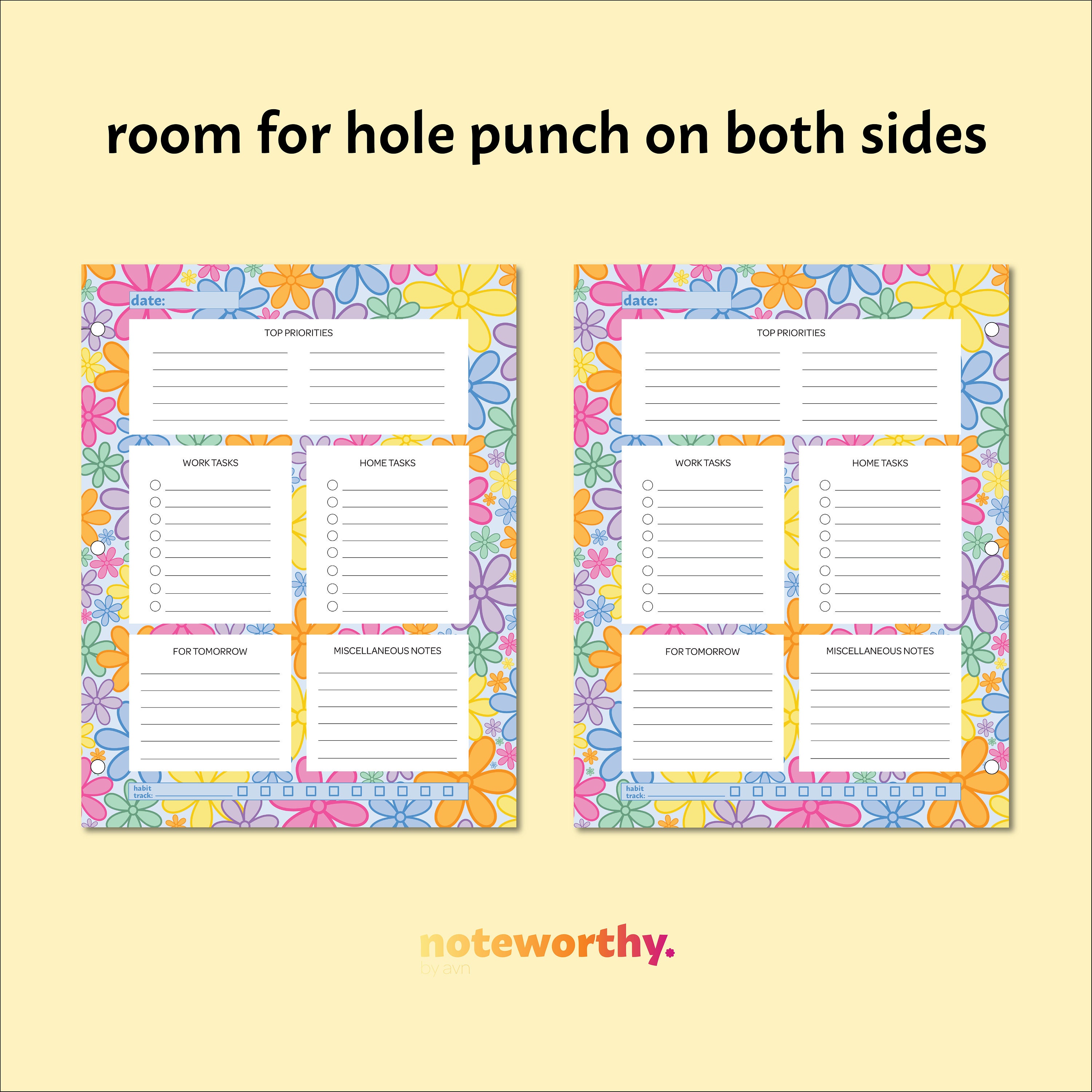 Rainbow Floral Digital to Do List, Goodnotes Template, Undated to Do ...