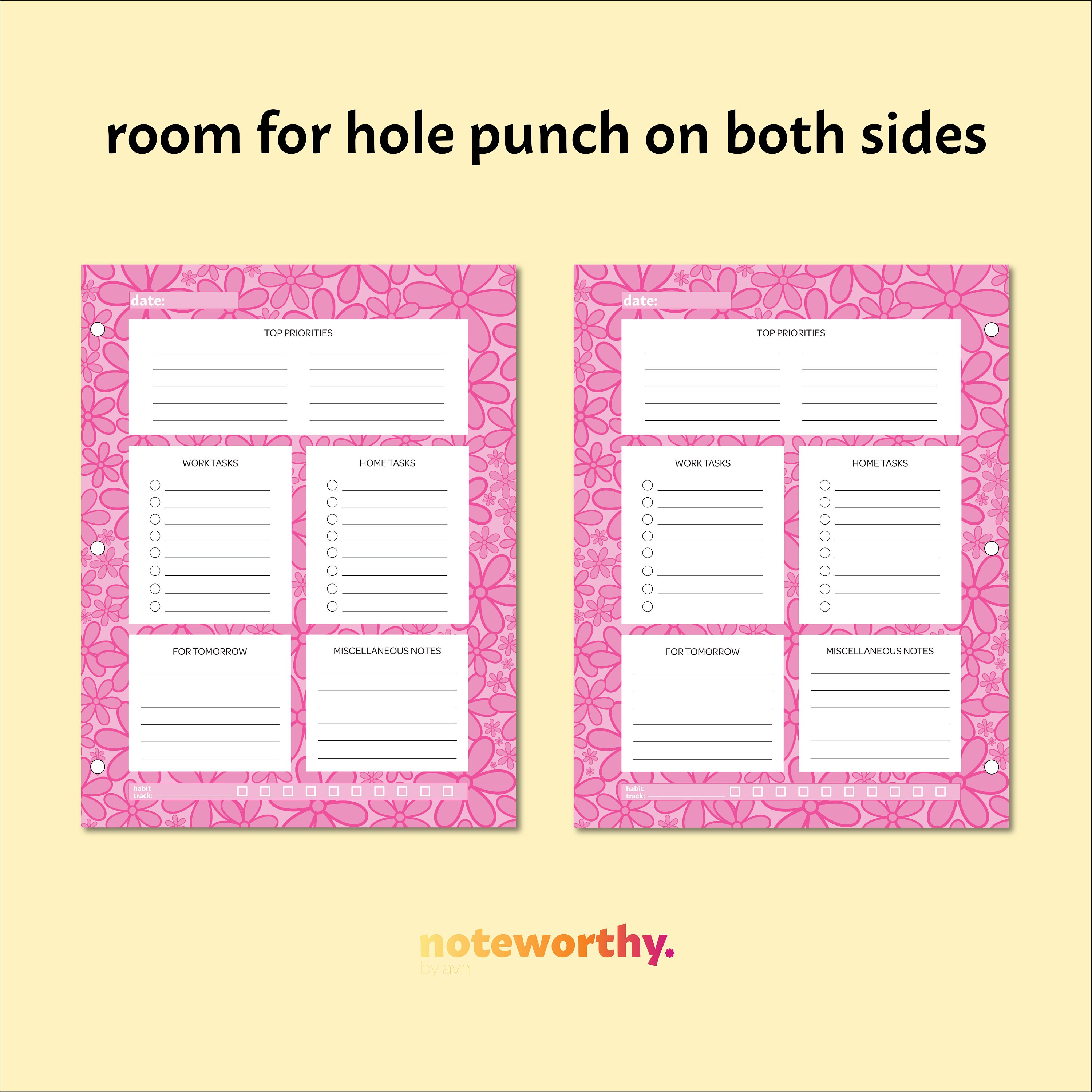 Pink Floral Digital to Do List, Goodnotes Template, Undated to Do List ...