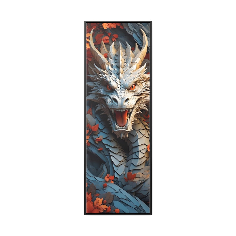 Majestic Dragon Vertical High-end Canvas Print 20 X 60 Wall Art Decor ...