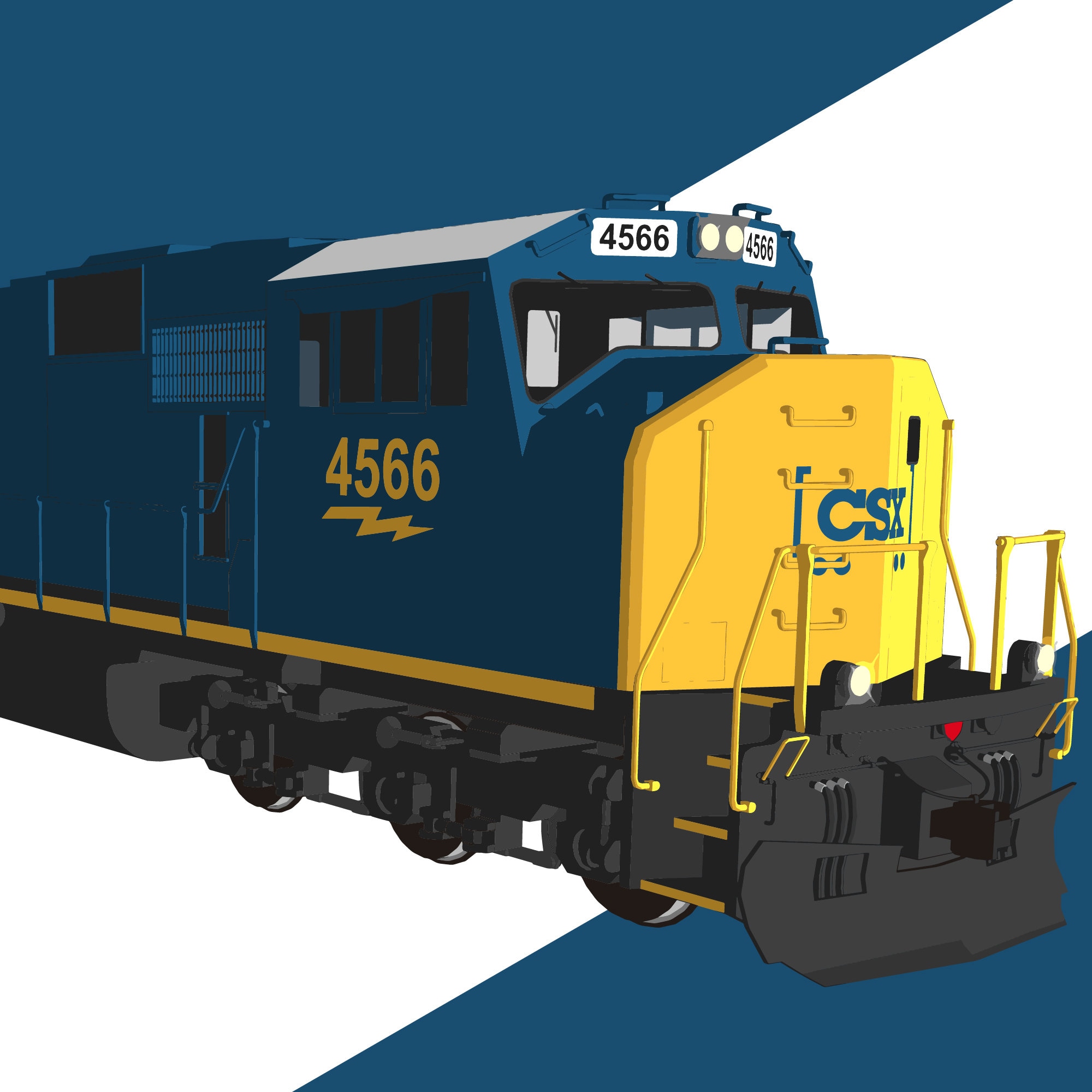Modern EMD SD70AC Train SVG Collection With CSX Train Mask Graphic ...
