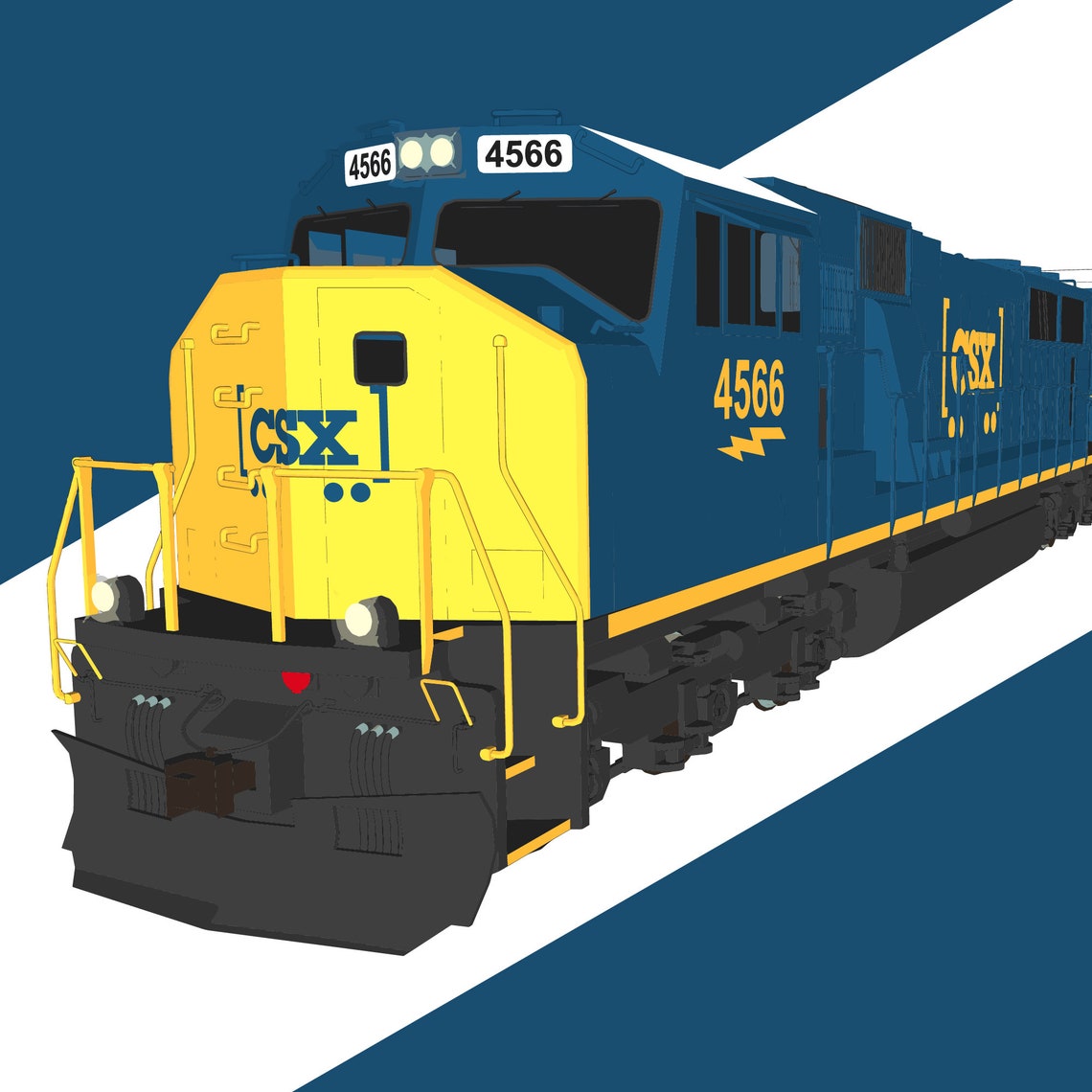 Modern EMD SD70AC Train SVG Collection With CSX Train Mask Graphic ...