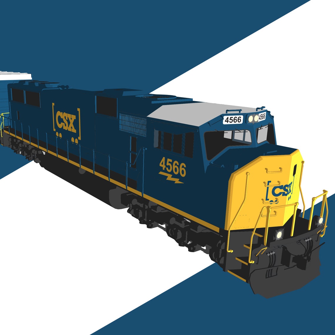 Modern EMD SD70AC Train SVG Collection With CSX Train Mask Graphic Train Scalable Vector ...