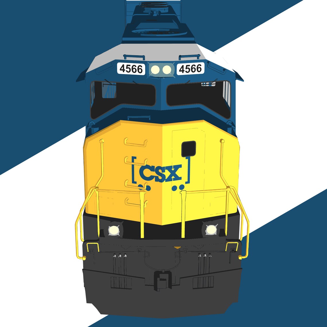 Modern EMD SD70AC Train SVG Collection With CSX Train Mask Graphic Train Scalable Vector ...