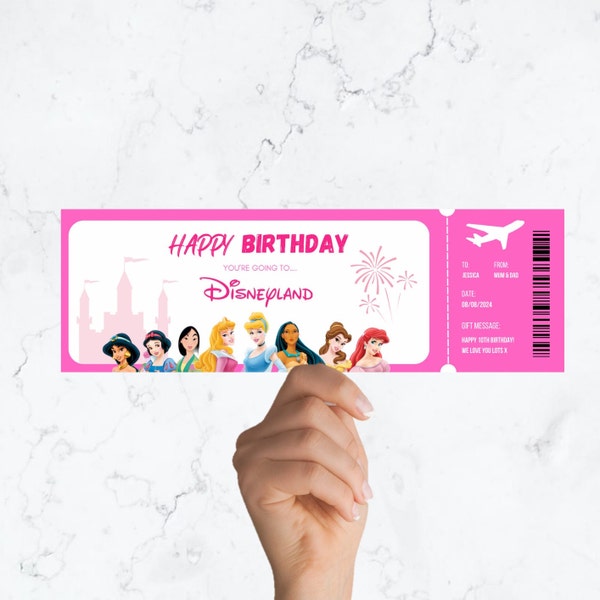 Disneyland Princess Ticket - Etsy