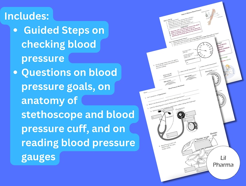 Classroom Blood Pressure Monitoring Worksheet - Etsy