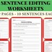 Grammar Editing and Revising Set 12 Worksheets - Etsy