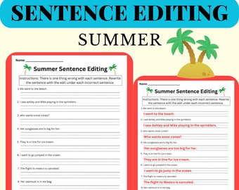 Grammar Editing and Revising Set 12 Worksheets - Etsy