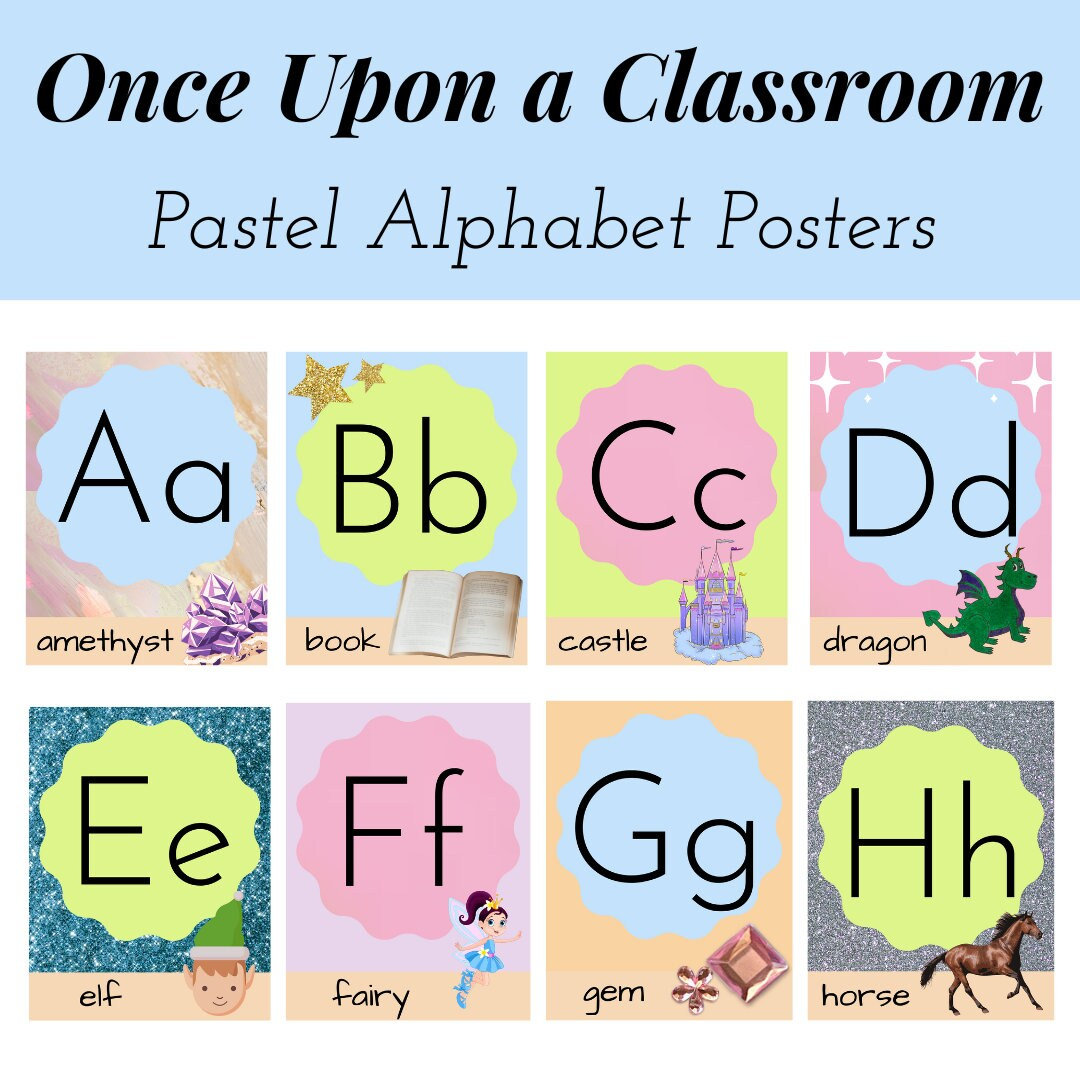 Fairy Tale Pastel Alphabet Posters Classroom or Playroom Decor - Etsy