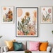Boho Floral Poster Set, Printable Wild Flower Prints, Watercolor ...