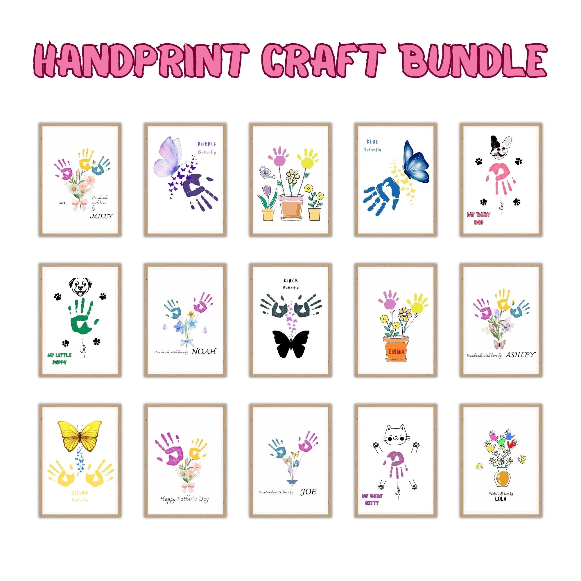 Mega Handprint Craft Bundle, Flower Handprint Art Bundle, Craft for ...