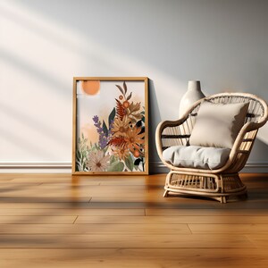 Boho Floral Poster Set, Printable Wild Flower Prints, Watercolor ...