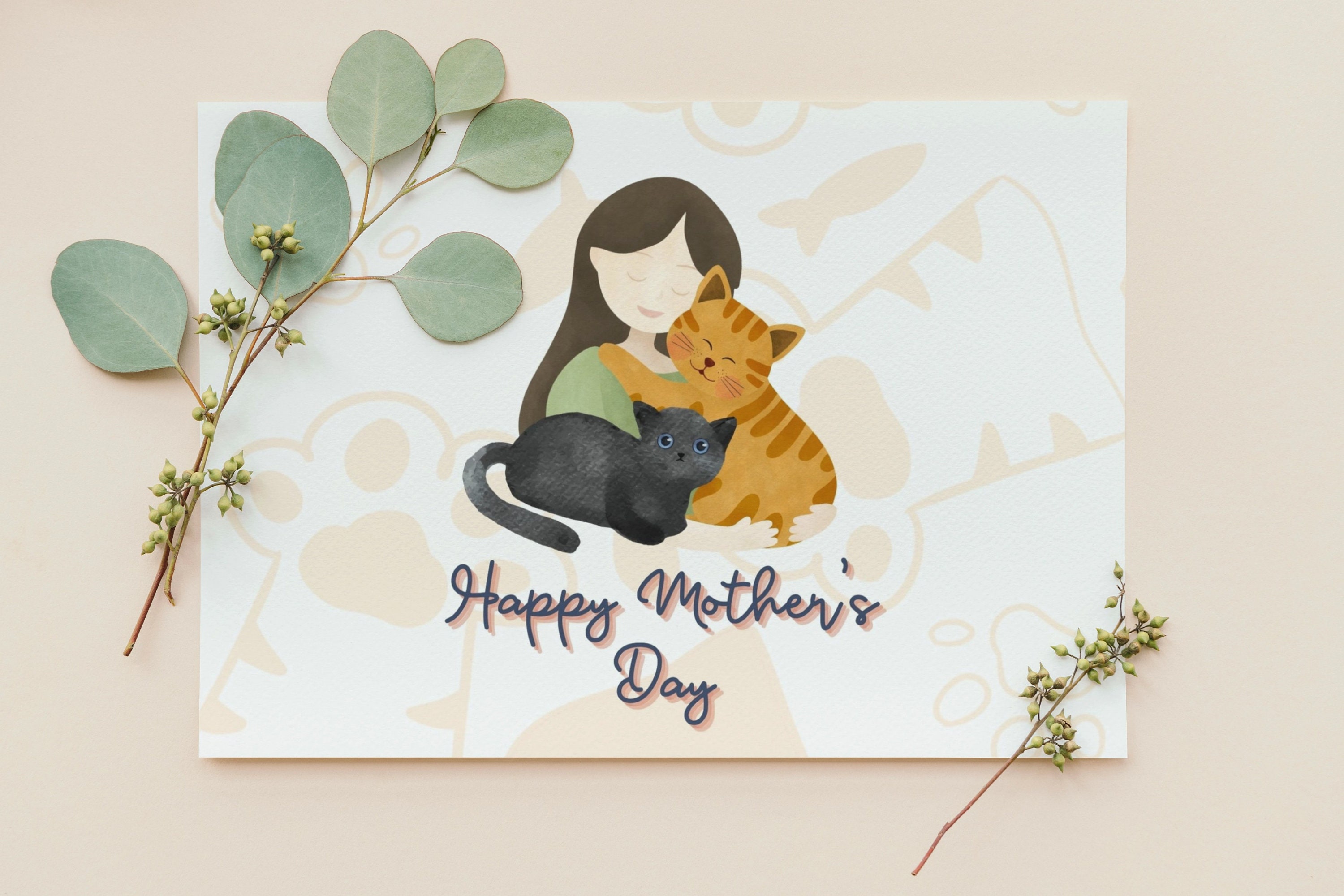 Printable Mother's Day Greeting Card, Modern Calligraphy, Gift for ...