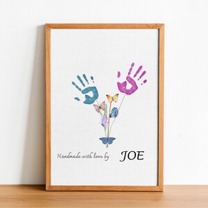 Preschoolers Handprints Keepsake Butterfly Flower Bouquet Birthday Baby ...