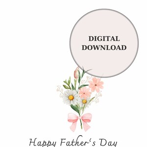 Custom Fathers Day Art Print Handprint Keepsake Floral Bouquet ...