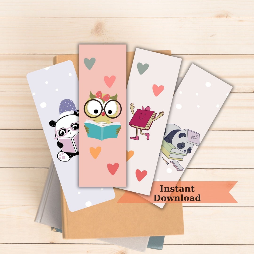 Printable Bookmark Gift for Reader Cute Animal Bookmark Reader Panda ...