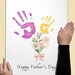 Custom Fathers Day Art Print Handprint Keepsake Floral Bouquet ...