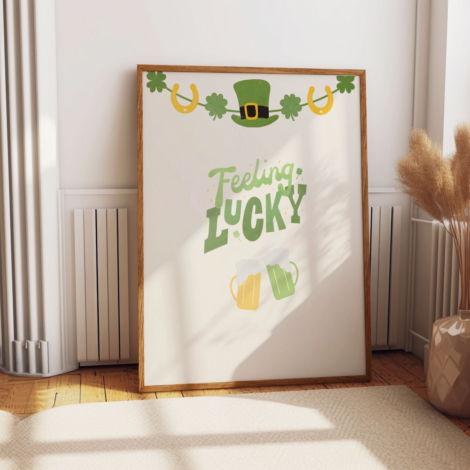 St Patricks Day Printable Decor Set of 3 Feeling Lucky Wall Art ...