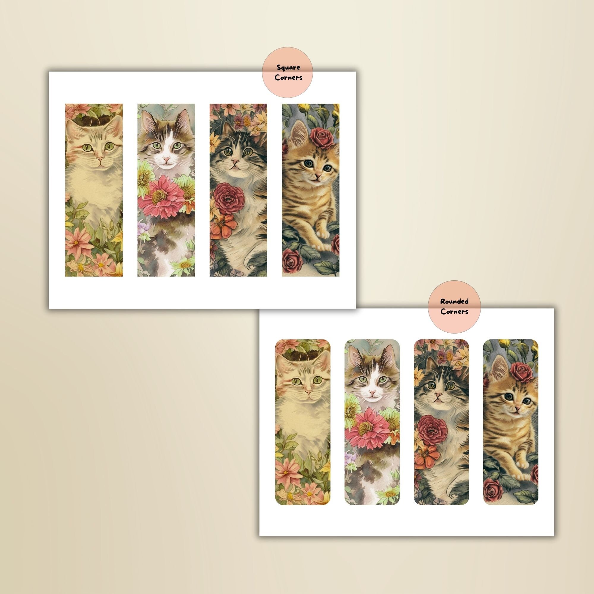 Printable Bookmark Neutral Vintage Leave Pattern Gift for Reader Book ...