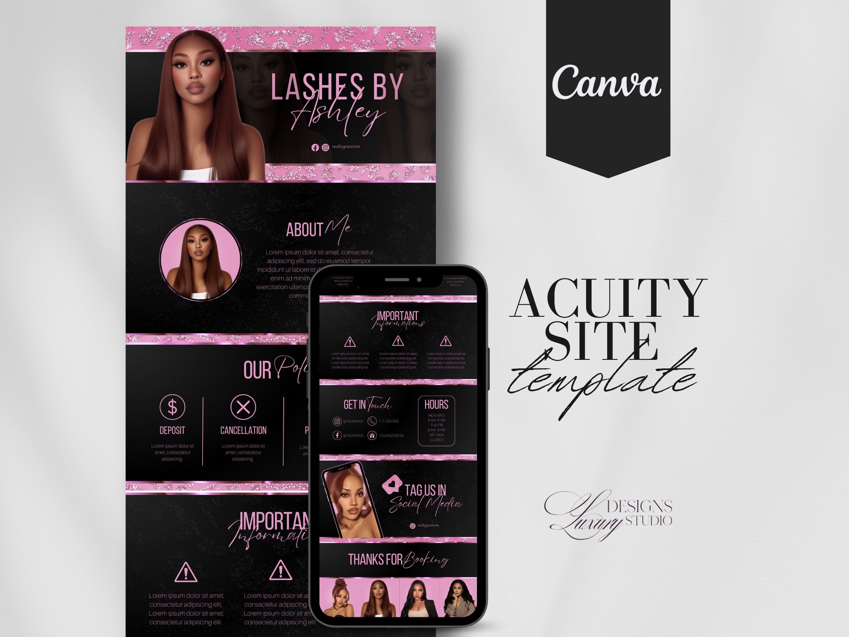 DIY Acuity Scheduling Site Template, Acuity Website Design, Edit in ...