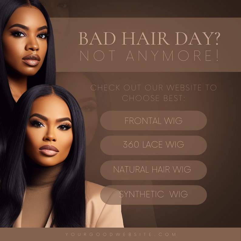 Editable Flyer Template, Wig Business Flyer, Hair Business Flyer, Edit ...