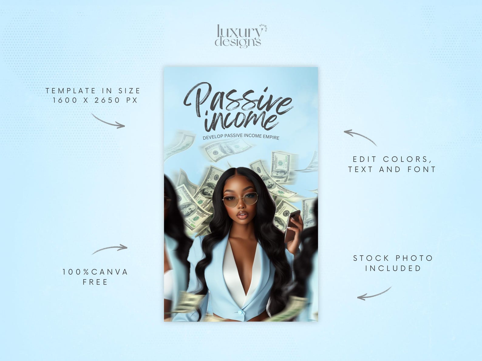 Ebook Cover Template, Editable Front Cover Design, Business E-book ...
