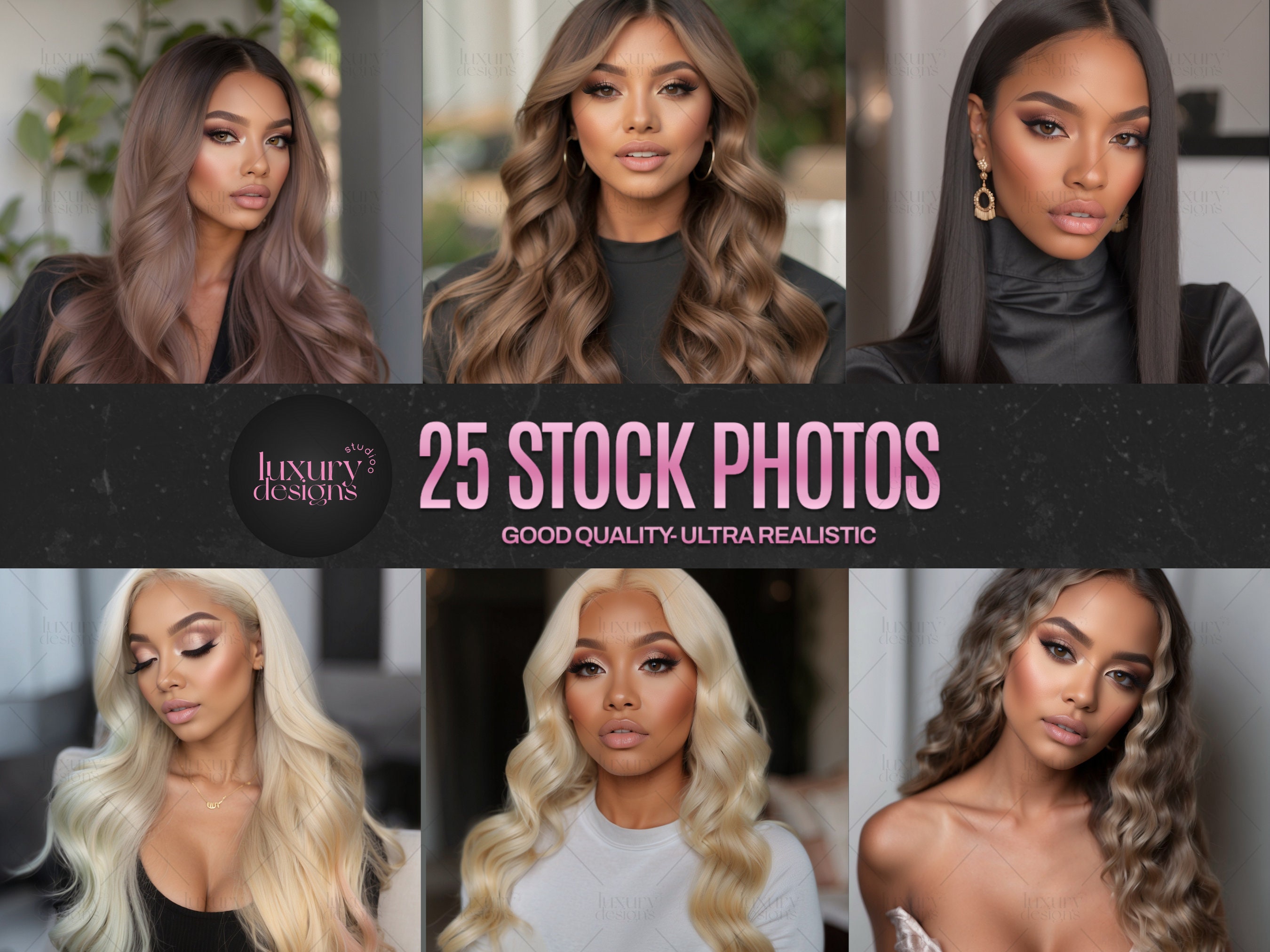 Photos Bundle- Hair Model Stock Photos, Wig Stock Photos, Beauty Stock ...