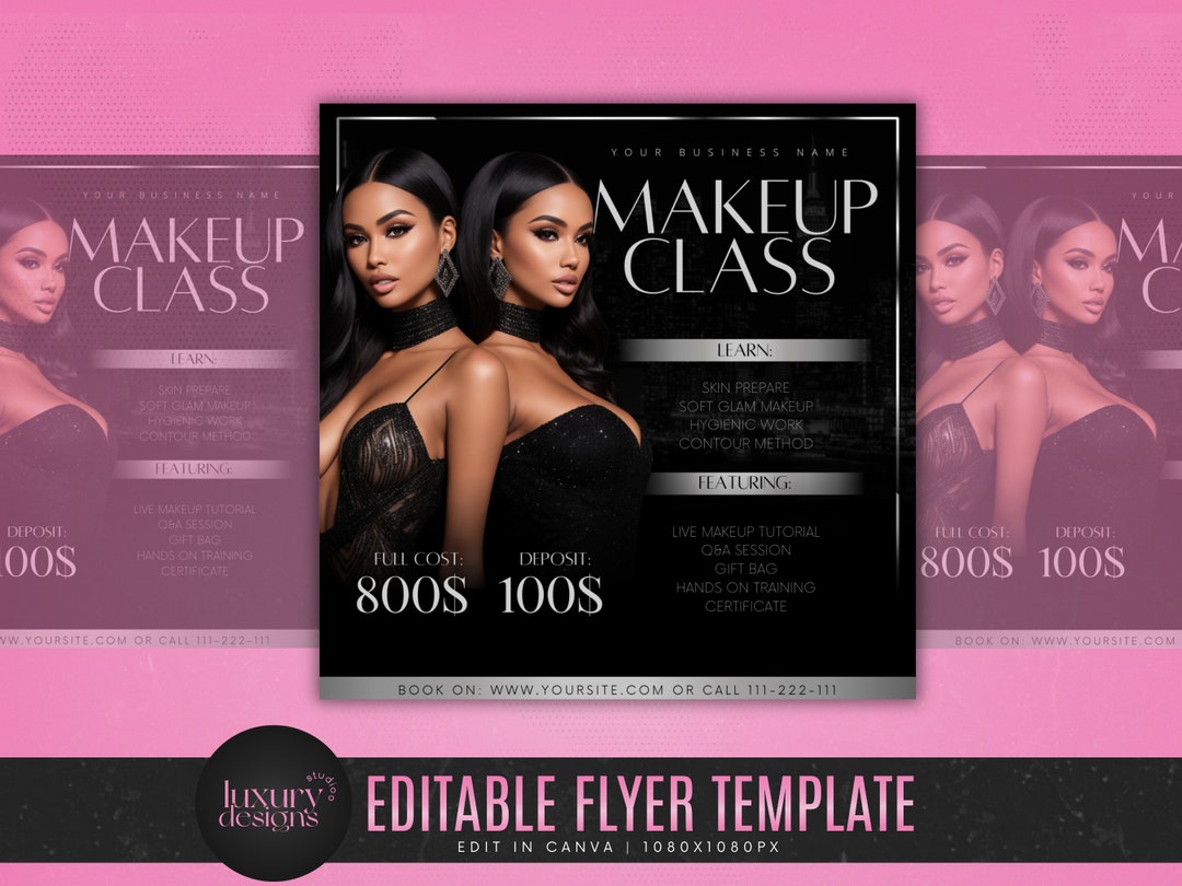 Makeup Masterclass Flyer Makeup Class Flyer Makeup Artist Flyer