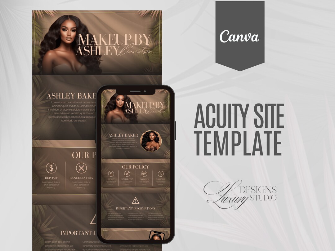 DIY Acuity Scheduling Site Template, Acuity Website Design, Edit in Canva, Nail Tech, Lash Tech ...