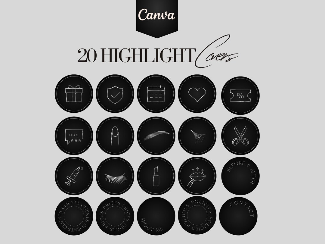 Luxury Gold Instagram Highlight Covers: Beauty Business Icons (20) - Etsy