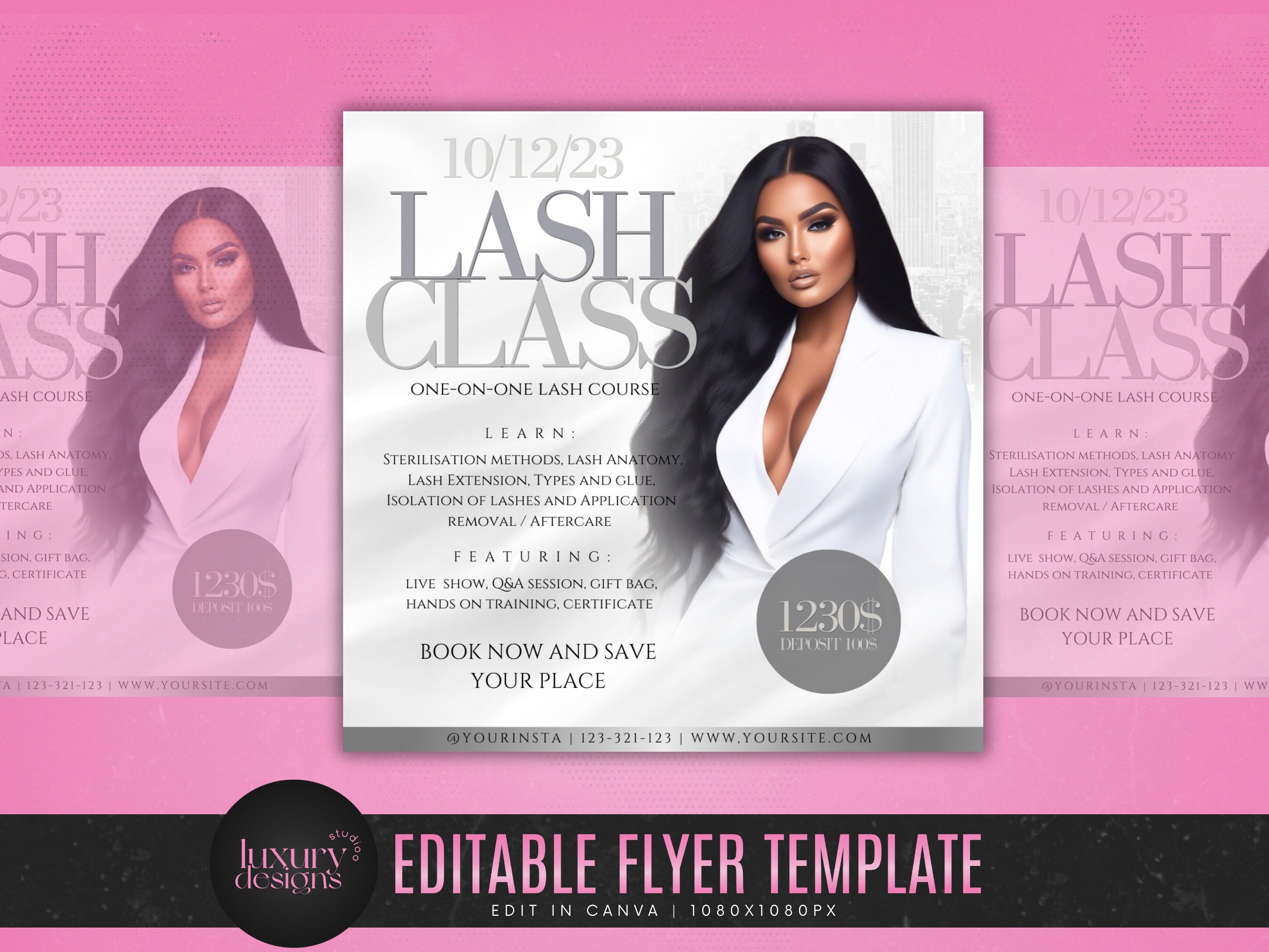 Lashes Class Flyer, Beauty Class Flyer, Lash Tech Flyer, Lash Training ...