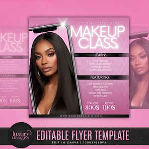 Makeup, Lashes, Hair, Masterclass Flyer, Makeup Class Flyer, Makeup ...