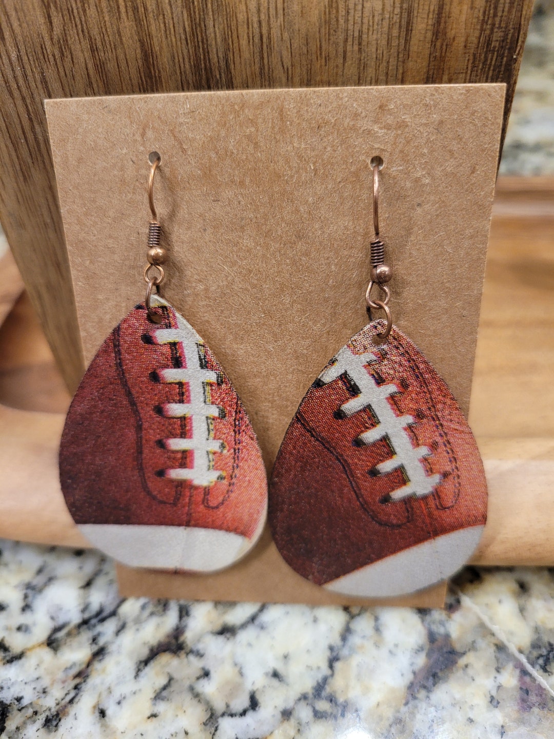 Football Tear Drop Earrings - Etsy