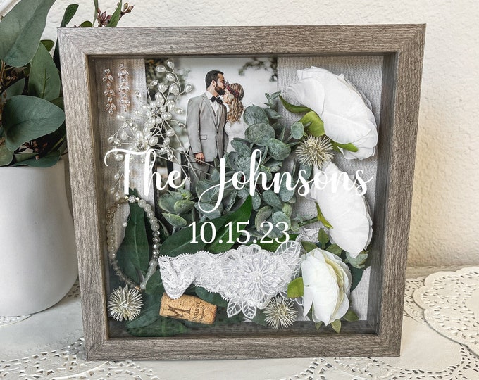 Wedding Memories Keepsake Shadowbox Personalized With ANY Names and ...