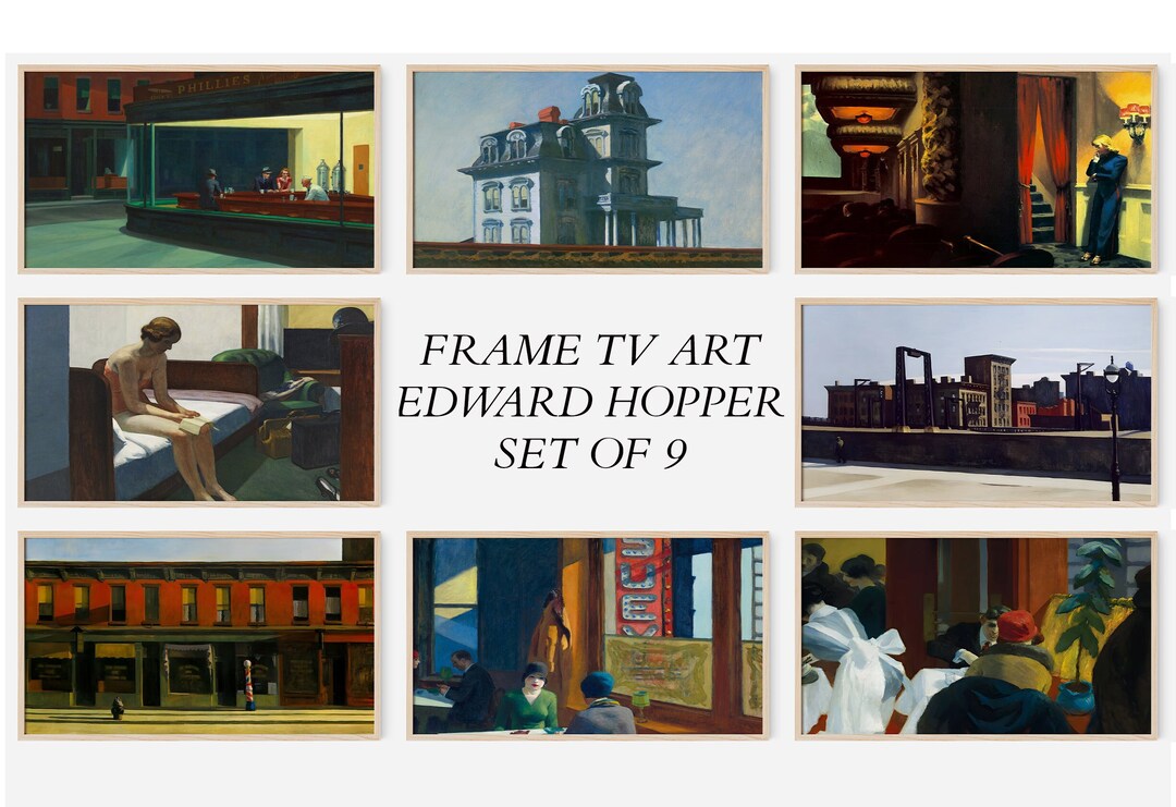 Edward Hopper Frame TV Art, Samsung Frame TV Set of 9, Includes ...