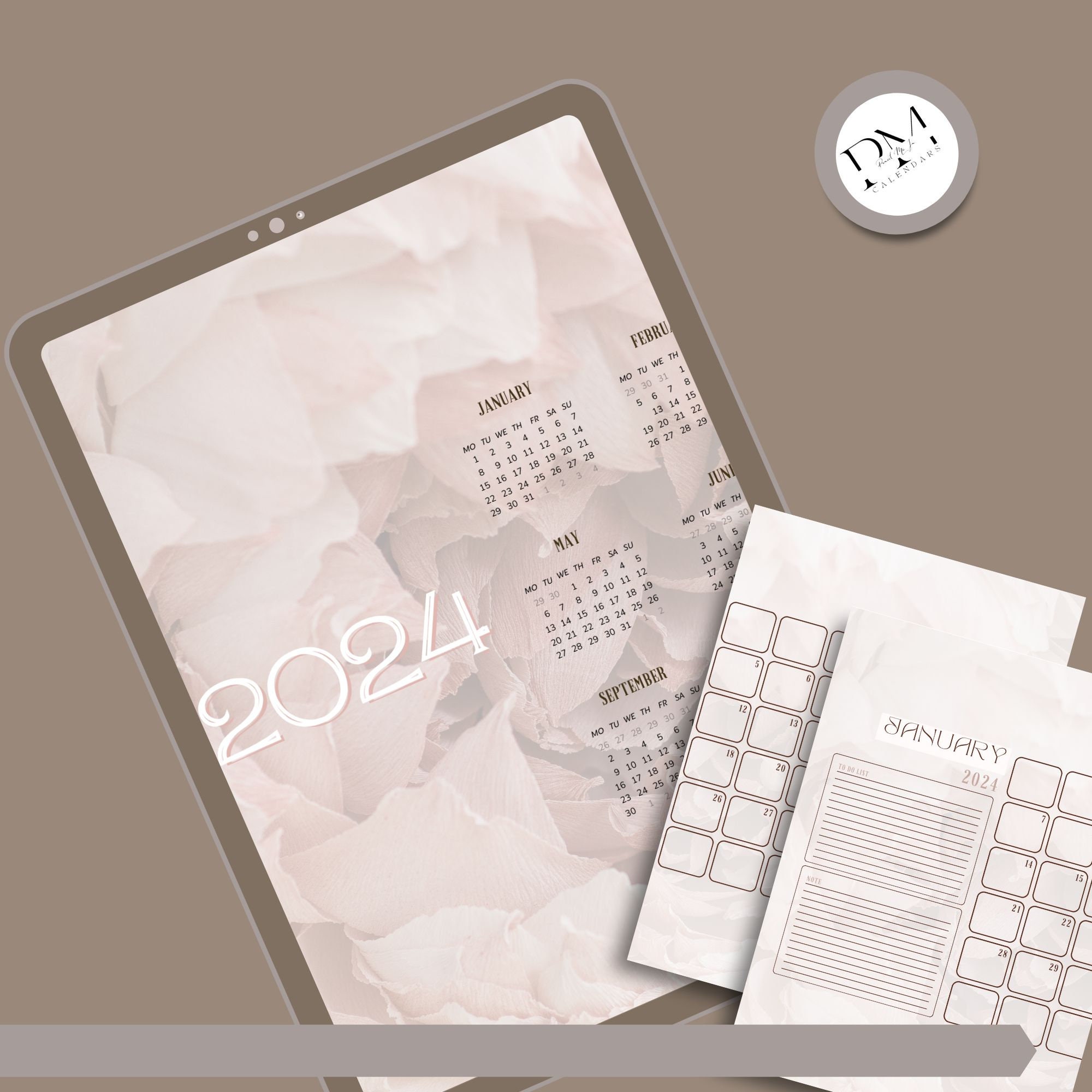 2024 Boho Calendar Natural Aesthetic Calendar Daily Weekly - Etsy