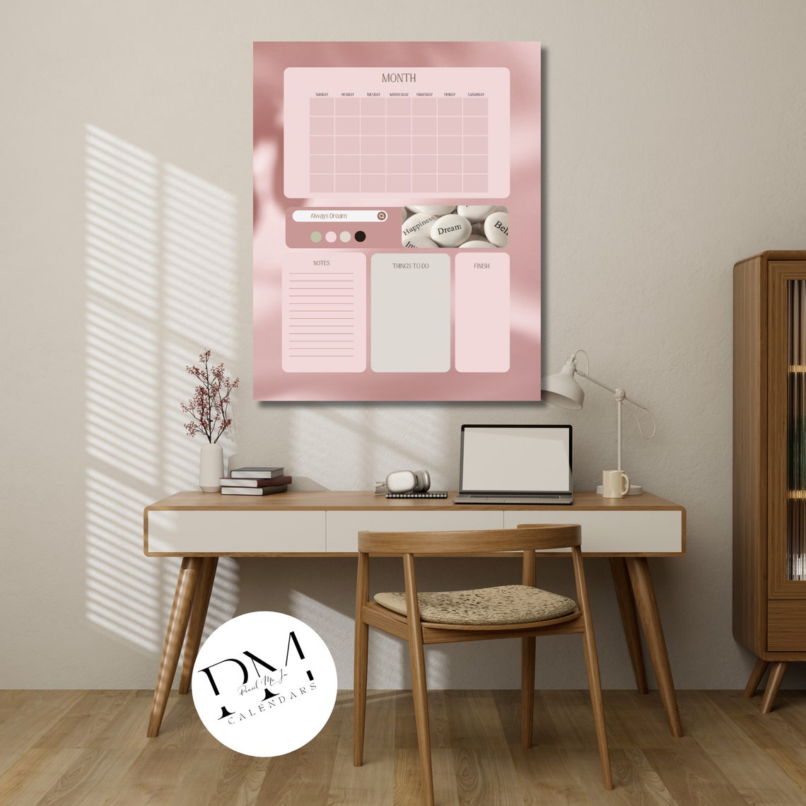 Acrylic Wall Calendar, Acrylic Calendar, Everyday Calendar, Pink Daily ...