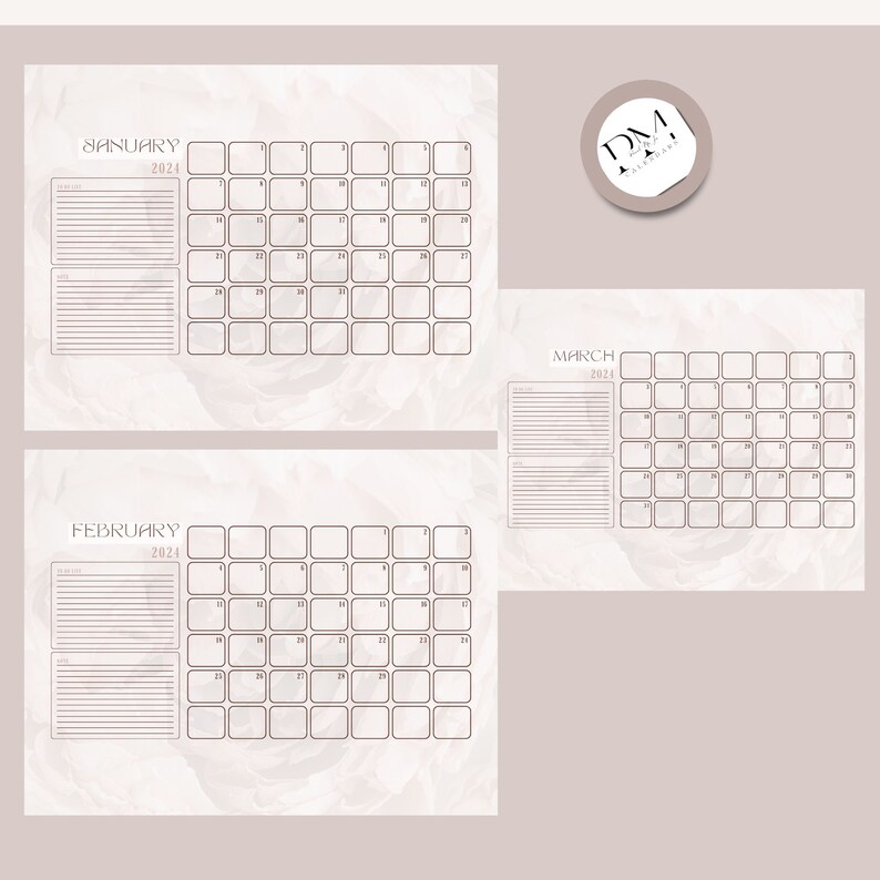 2024 Boho Calendar Natural Aesthetic Calendar Daily Weekly - Etsy