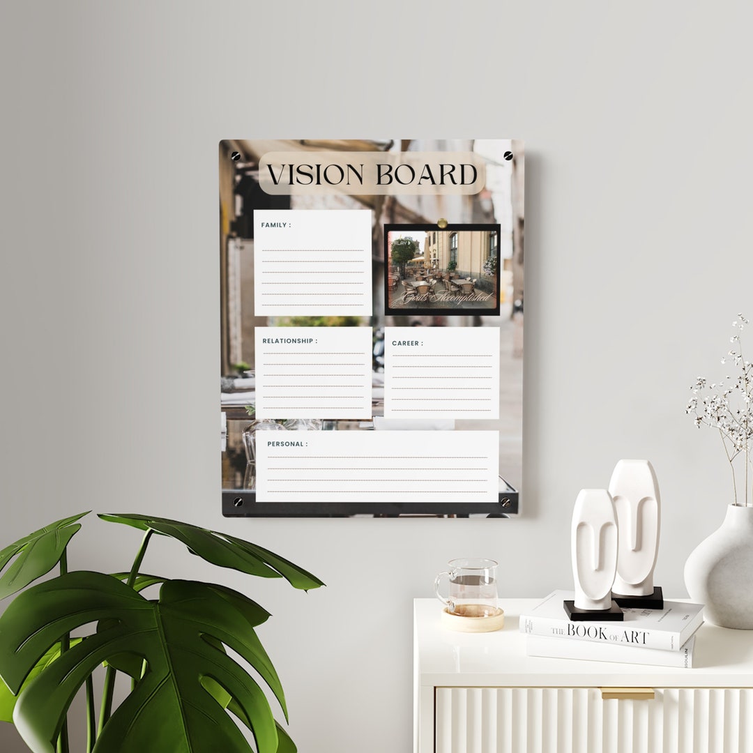 Acrylic Vision Board, Acrylic Calendar, Vision Board, Dry Erase Board ...