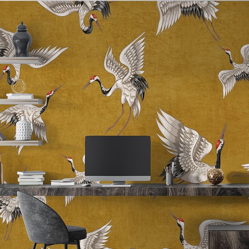 Mustard Wallpaper - Etsy