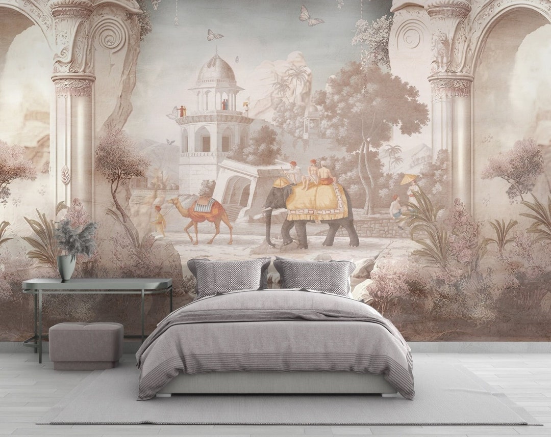 Lush Jaipur Wallpaper, Garden Mural Peel Stick or Traditional, Vibrant ...
