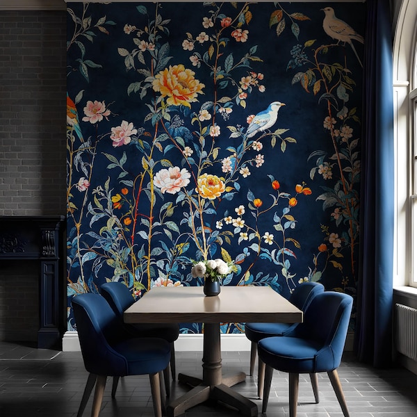 Dark Bird Wallpaper - Etsy UK