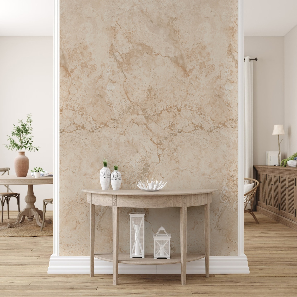 Beige Marble Effect Wallpaper Printed on Peel and Stick Mural - Etsy