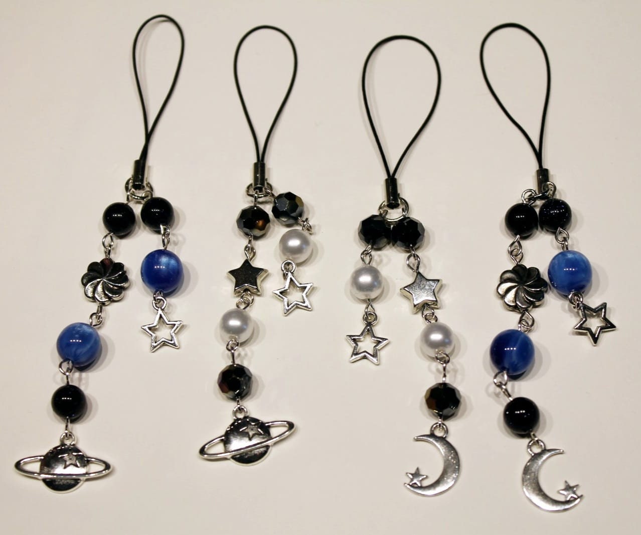 Space Themed Keychains, Moon and Star Phone Charms, Galaxy, Planet ...