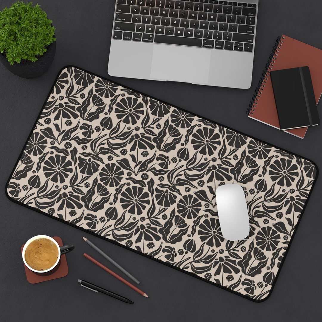 Retro Floral Desk Mat Cute Desk Mat Aesthetic Custom Desk Mat Gaming ...