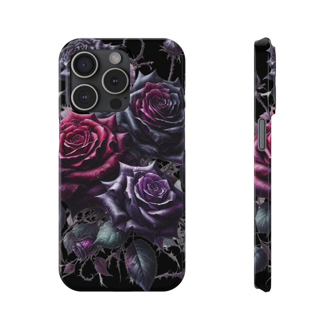 IPhone 16 Dark Rose Case, Floral Phone Case, Fantasy Iphone, Romantasy Cellphone Case iPhone 16 ...