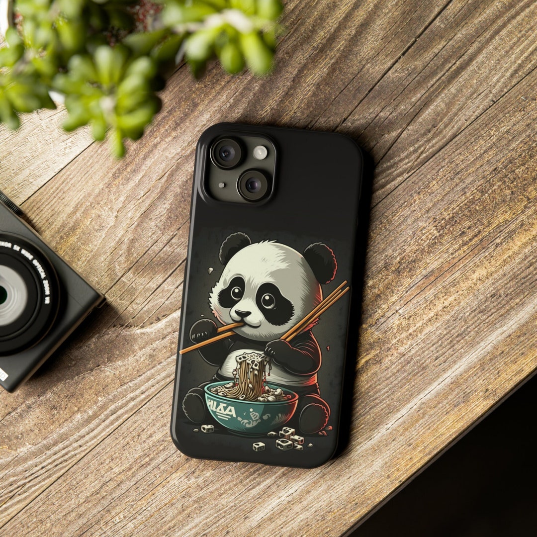 Panda Eating Ramen iPhone Case Panda Aesthetic iPhone 15 14 13 12 11 ...